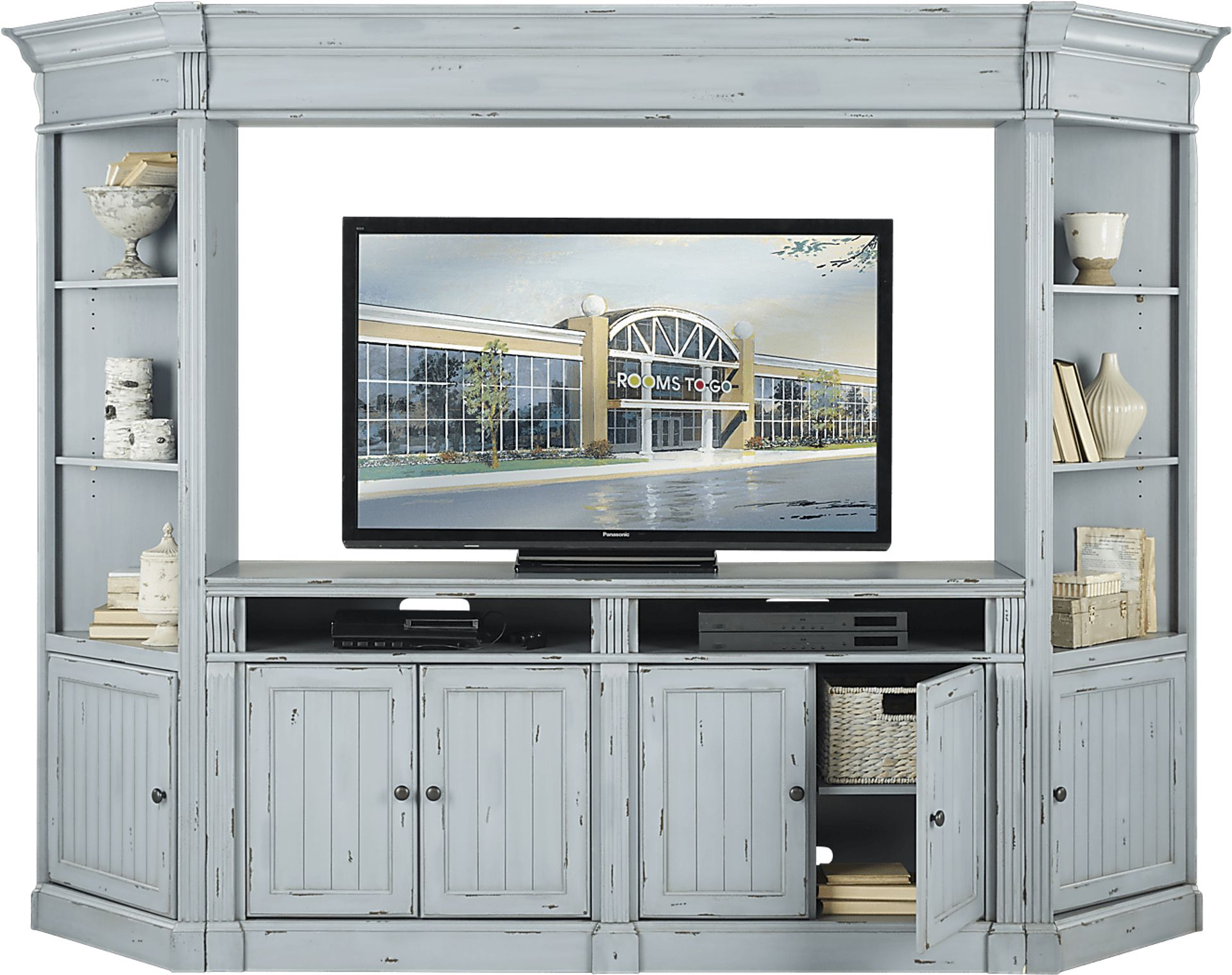 Waterside Blue Colors 4 Pc Wall Unit | Rooms to Go