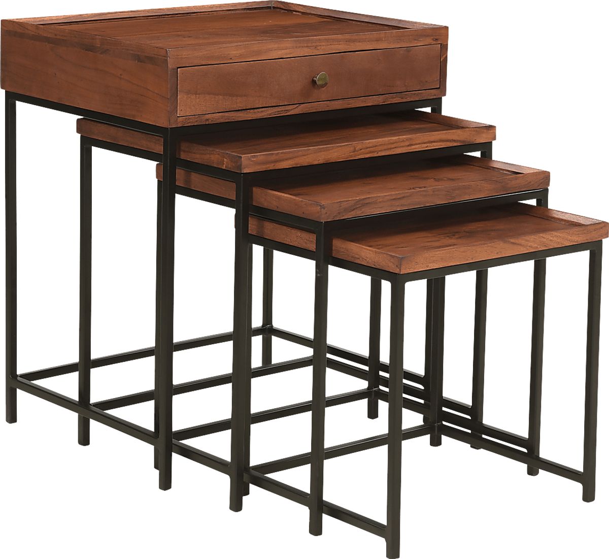 Waterston Brown Dark Wood Nesting Tables, Set Of 4 | Rooms to Go