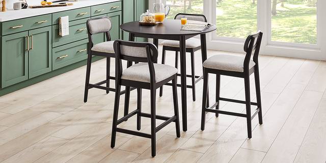 Black round counter height dining table store