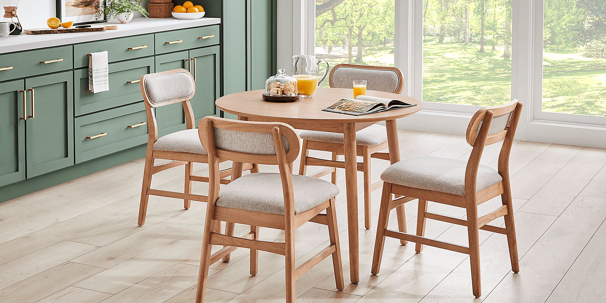Watertown 5 Pc Natural Light Wood Dining Room Set With Dining Table ...