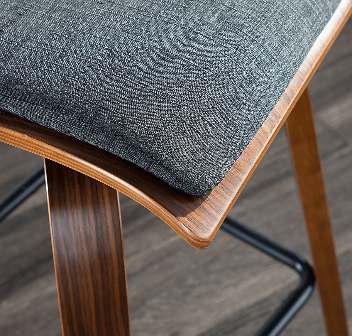 Watsonia Walnut Dark Wood Charcoal Black,Gray Polyester Fabric Counter ...