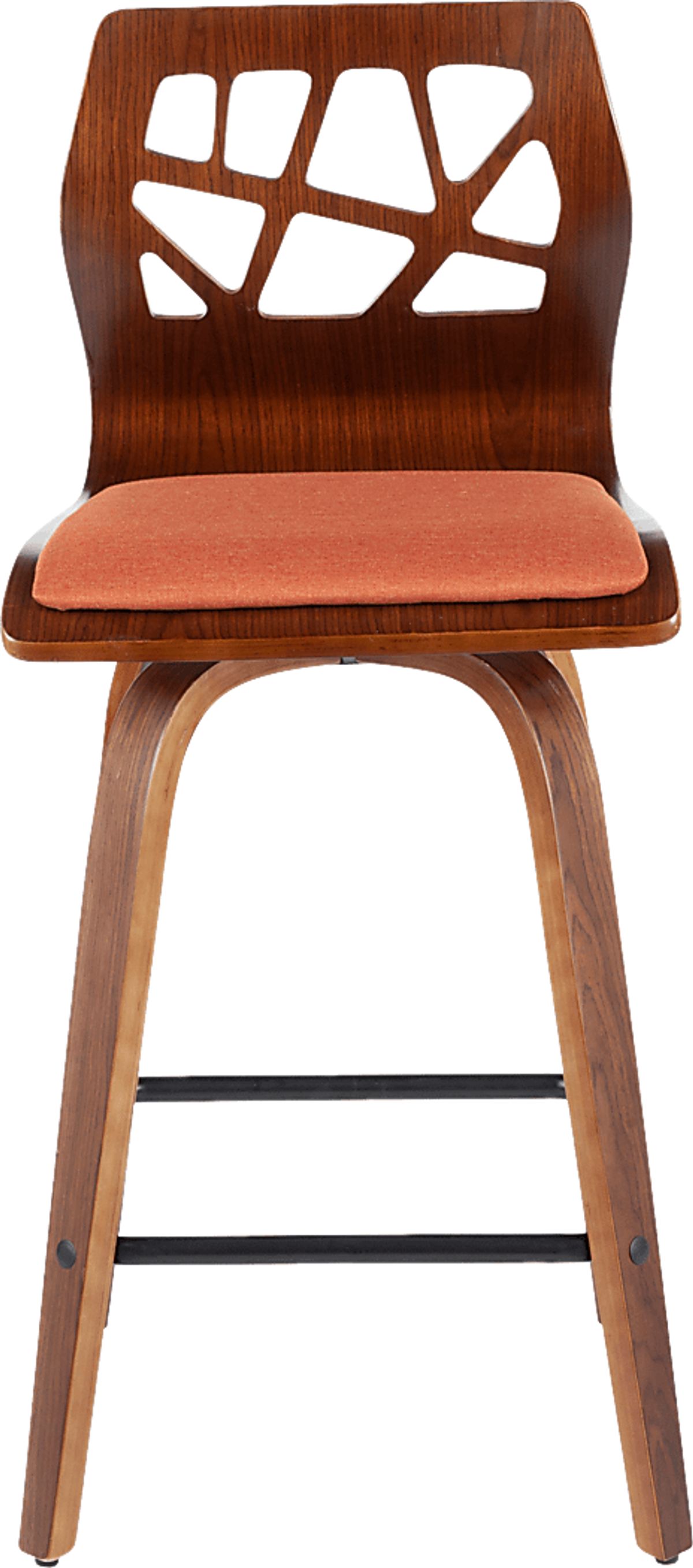 Watsonia Walnut Dark Wood Orange Orange,Red Polyester Fabric Counter ...