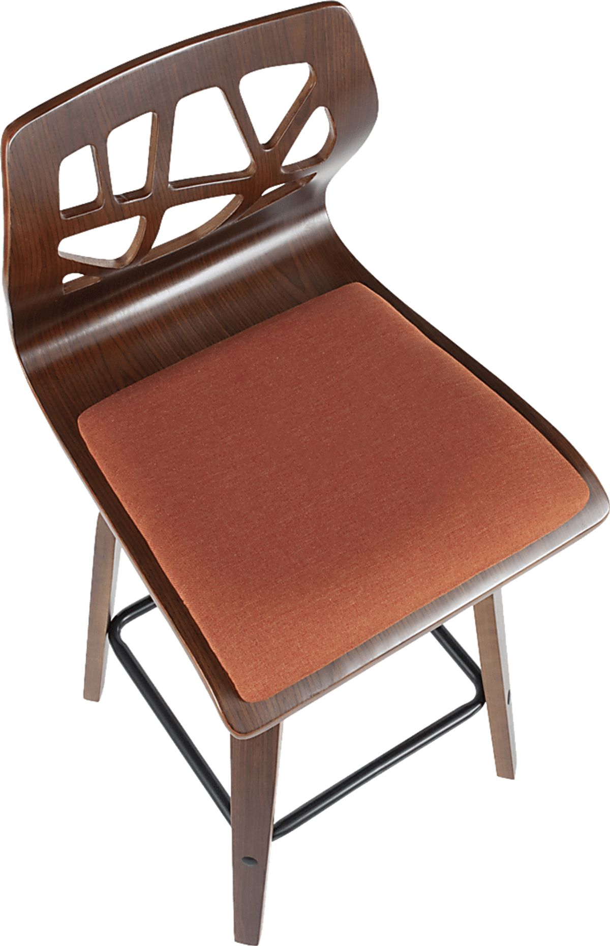Watsonia Walnut Dark Wood Orange Orange,Red Polyester Fabric Counter ...
