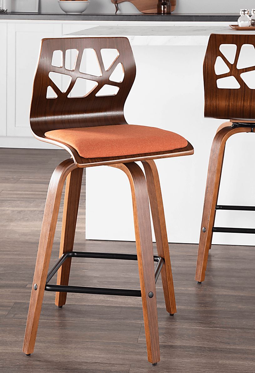 Watsonia Orange Counter Height Stool, Set of 2 - Rooms To Go