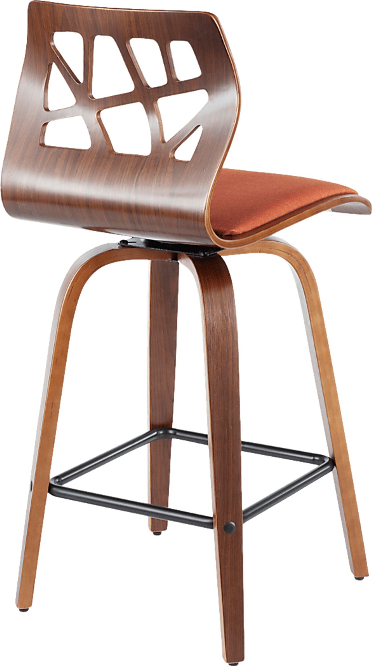 Watsonia Walnut Dark Wood Orange Orange,Red Polyester Fabric Counter ...