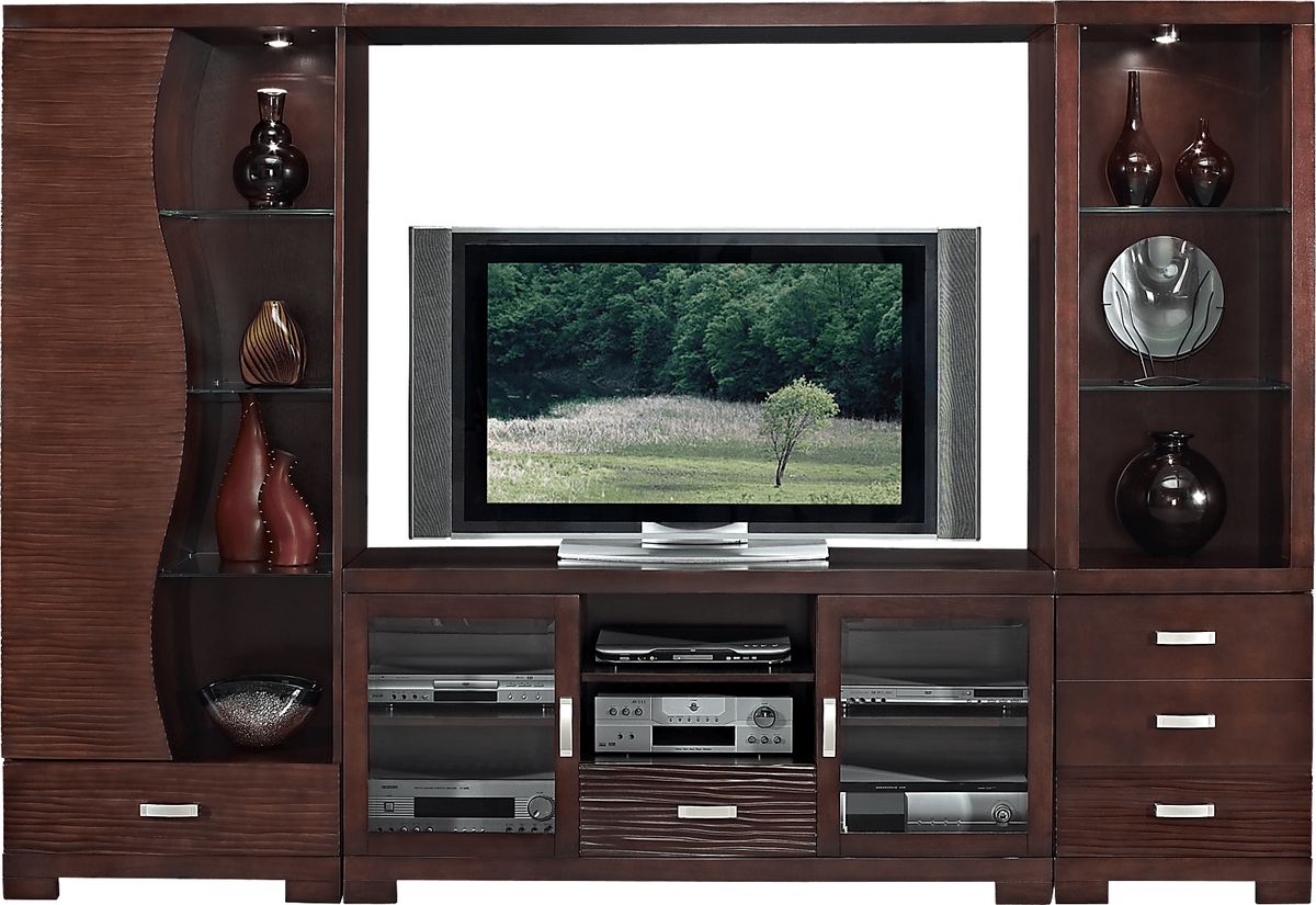 Wave Brown 4 Pc Wall Unit | Rooms to Go