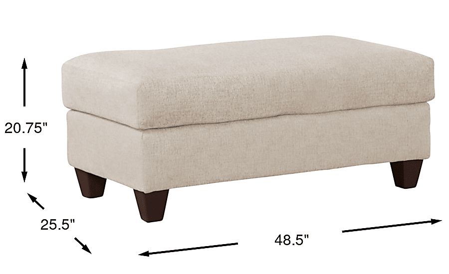 Waverly Park Beige Ottoman - Rooms To Go