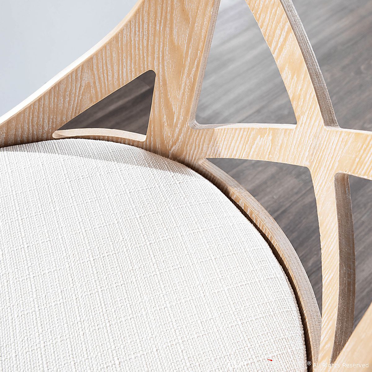 Waverton Natural Light Wood Cream Beige Polyester Fabric Swivel Counter ...