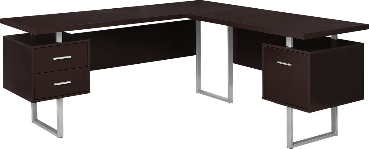 Wellyn Cappuccino Dark Wood Desk - Rooms To Go