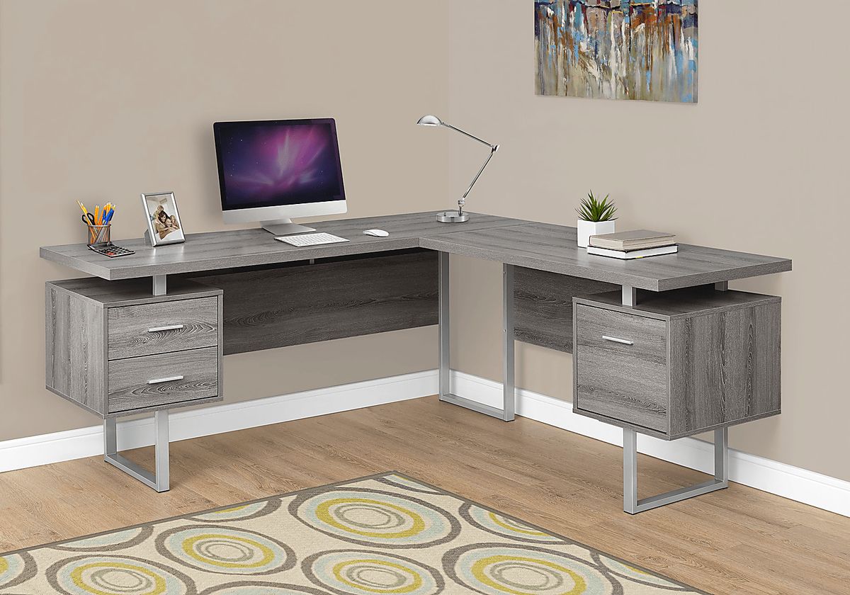 Wellyn Taupe Colors,Light Wood Desk | Rooms to Go