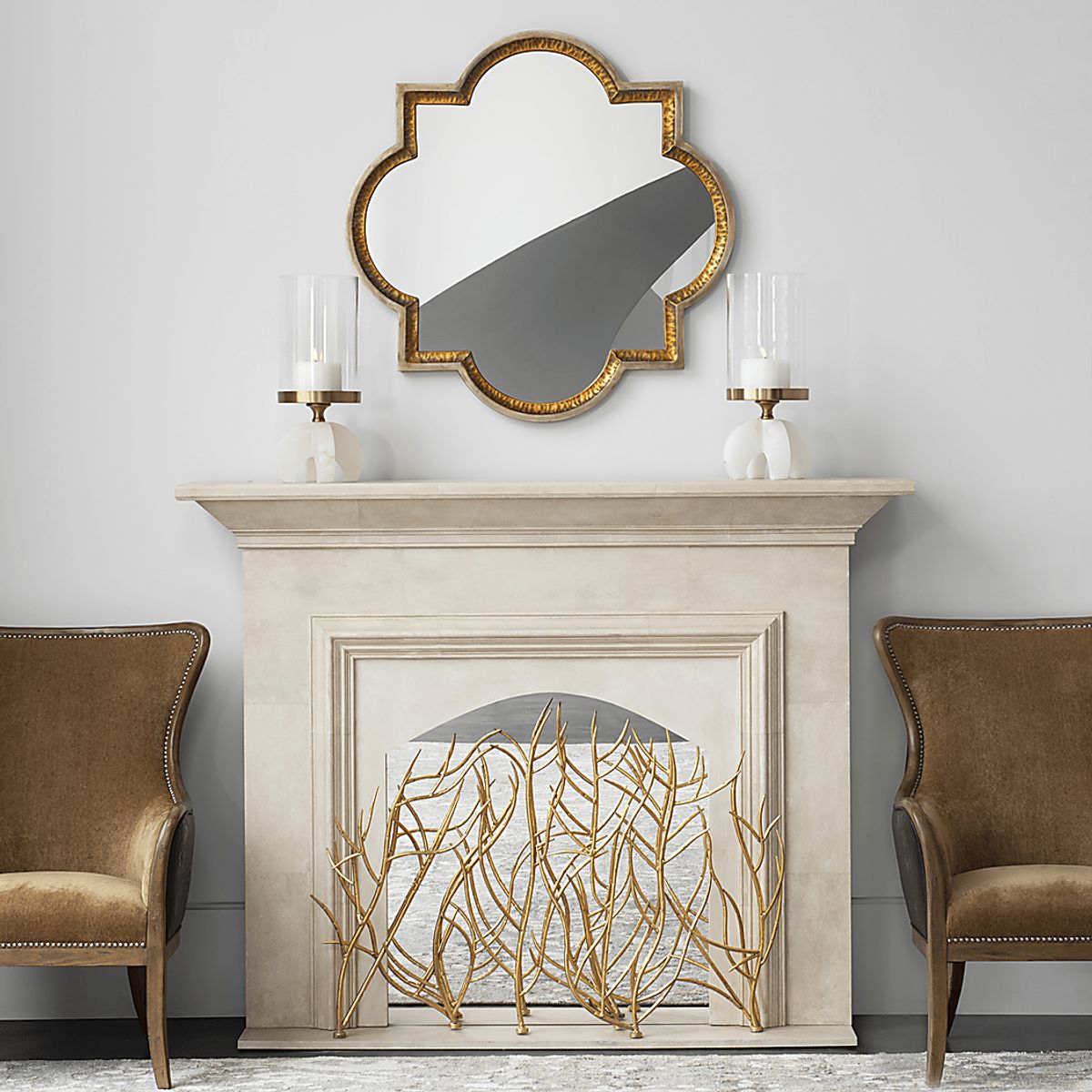 Welyn Gold Yellow Fireplace Screen | Rooms to Go