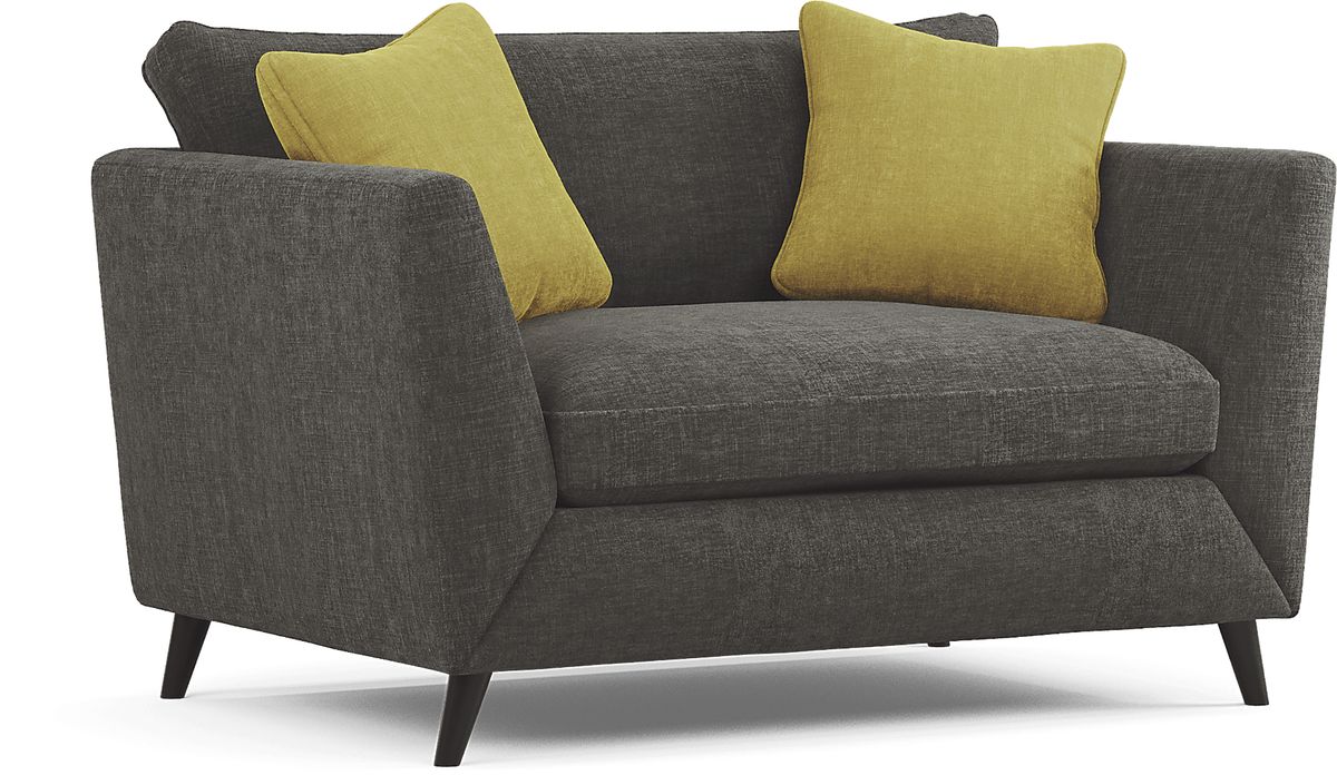 West Loft Slate Gray Chenille Fabric Chair | Rooms to Go