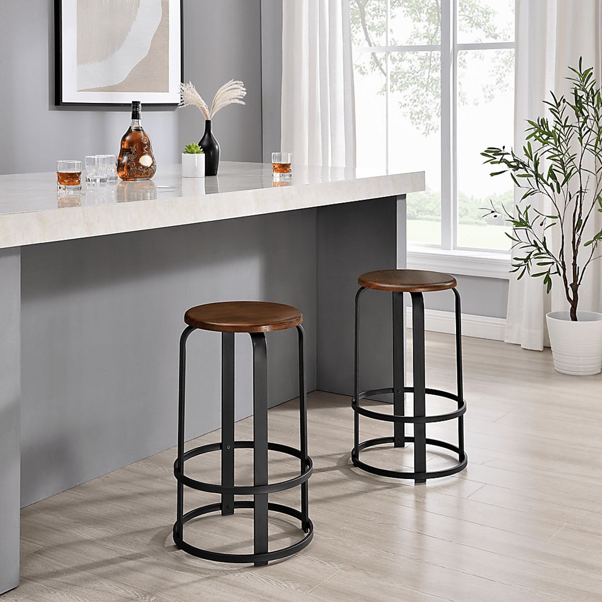 Westray Black Black,Colors Coffee Brown Counter Height Stool | Rooms to Go
