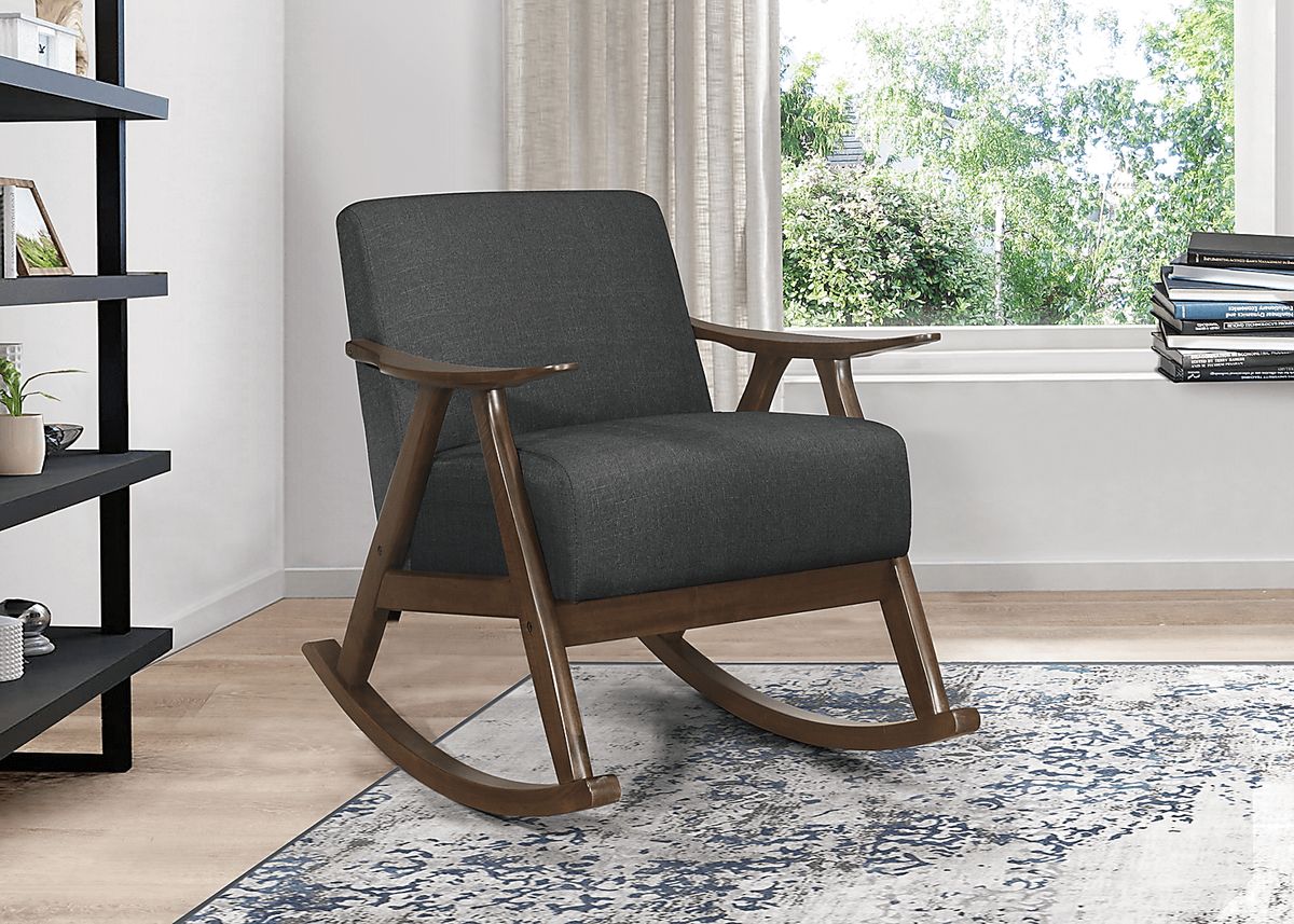 Westroll Dark Gray Polyester Fabric Rocker Accent Chair | Rooms to Go