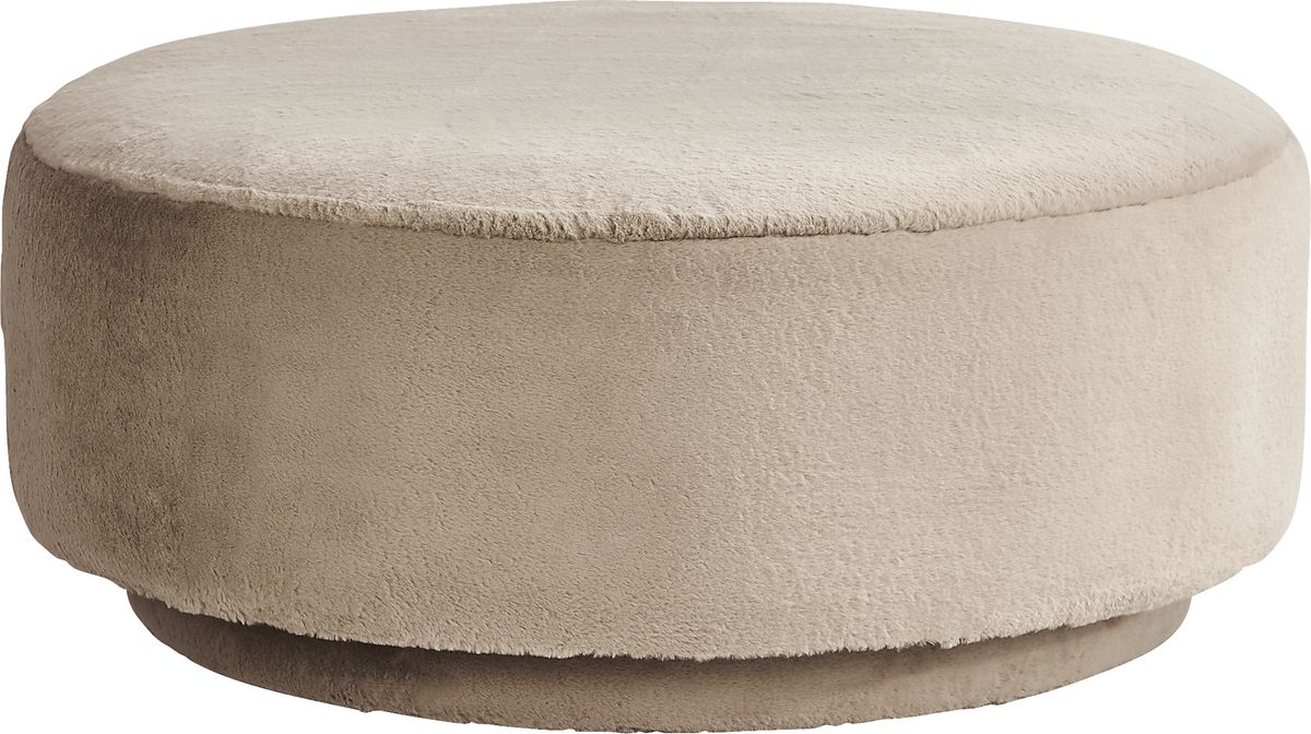 Cindy Crawford Wexley Beige Jacquard Fabric Cocktail Ottoman | Rooms to Go