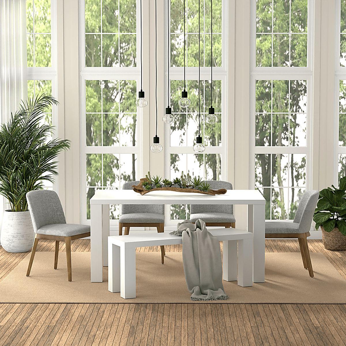 Whelon Light Gray Nylon,Polyester Fabric Dining Chair, Set Of 2 | Rooms ...