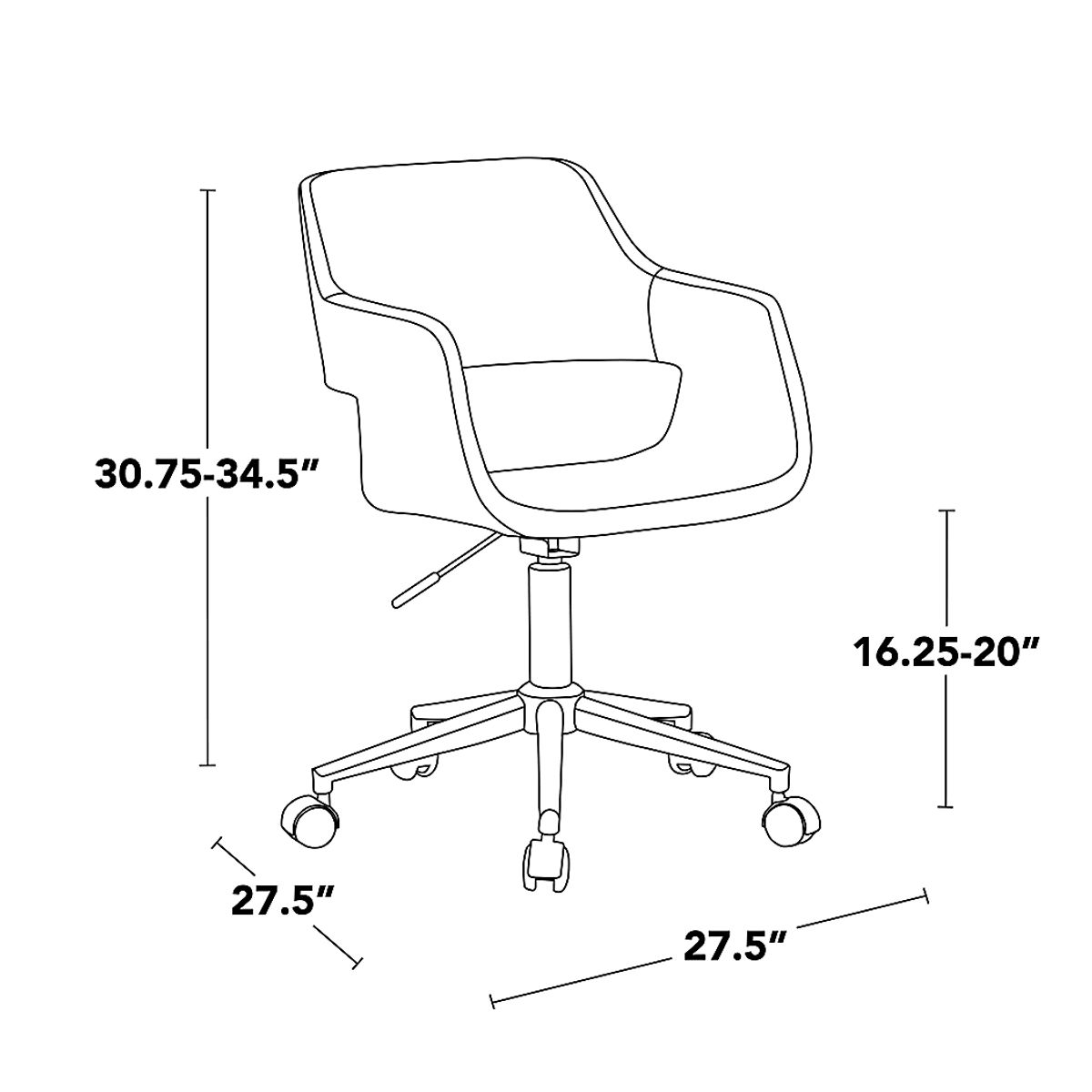 Whisp I Gold Colors,Metal Brown Polyurethane Fabric Desk Chair | Rooms ...