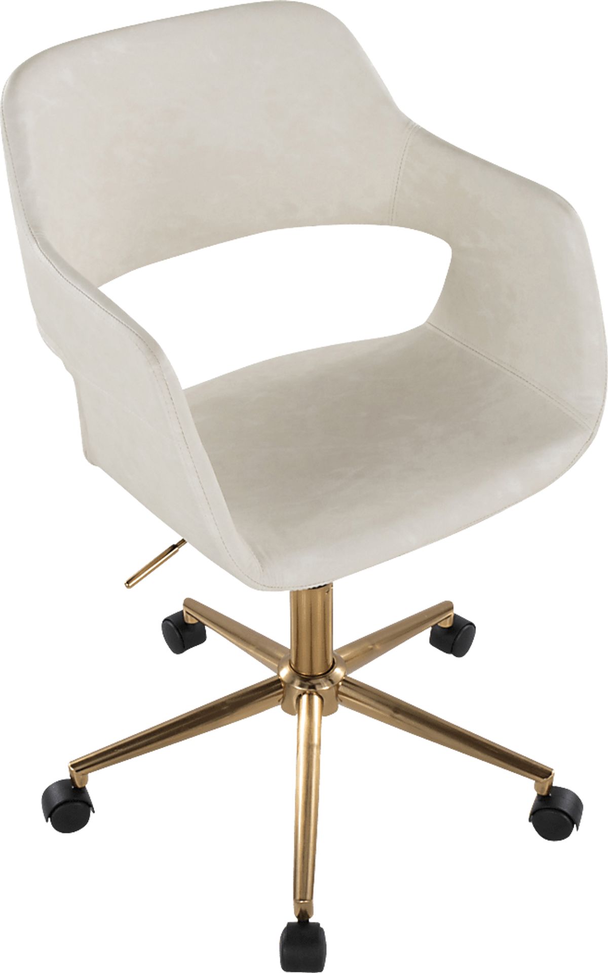 Whisp I Gold Colors,Metal Cream Beige Polyurethane Fabric Desk Chair ...