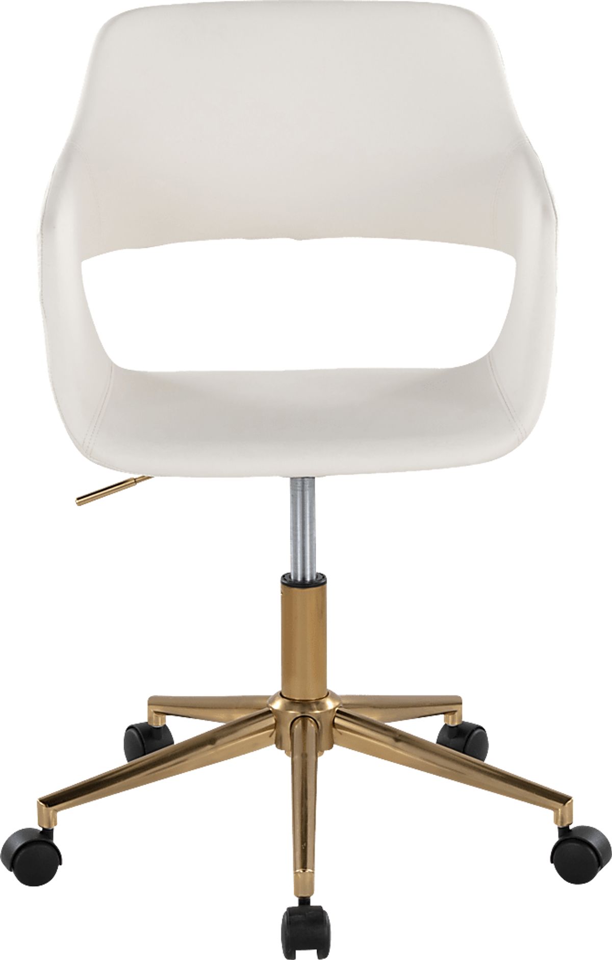 Whisp I Gold Colors,Metal White Faux Leather Fabric Desk Chair | Rooms ...