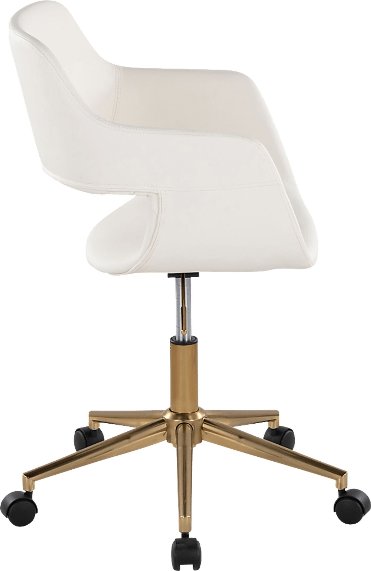 Whisp I Gold Colors,Metal White Faux Leather Fabric Desk Chair | Rooms ...