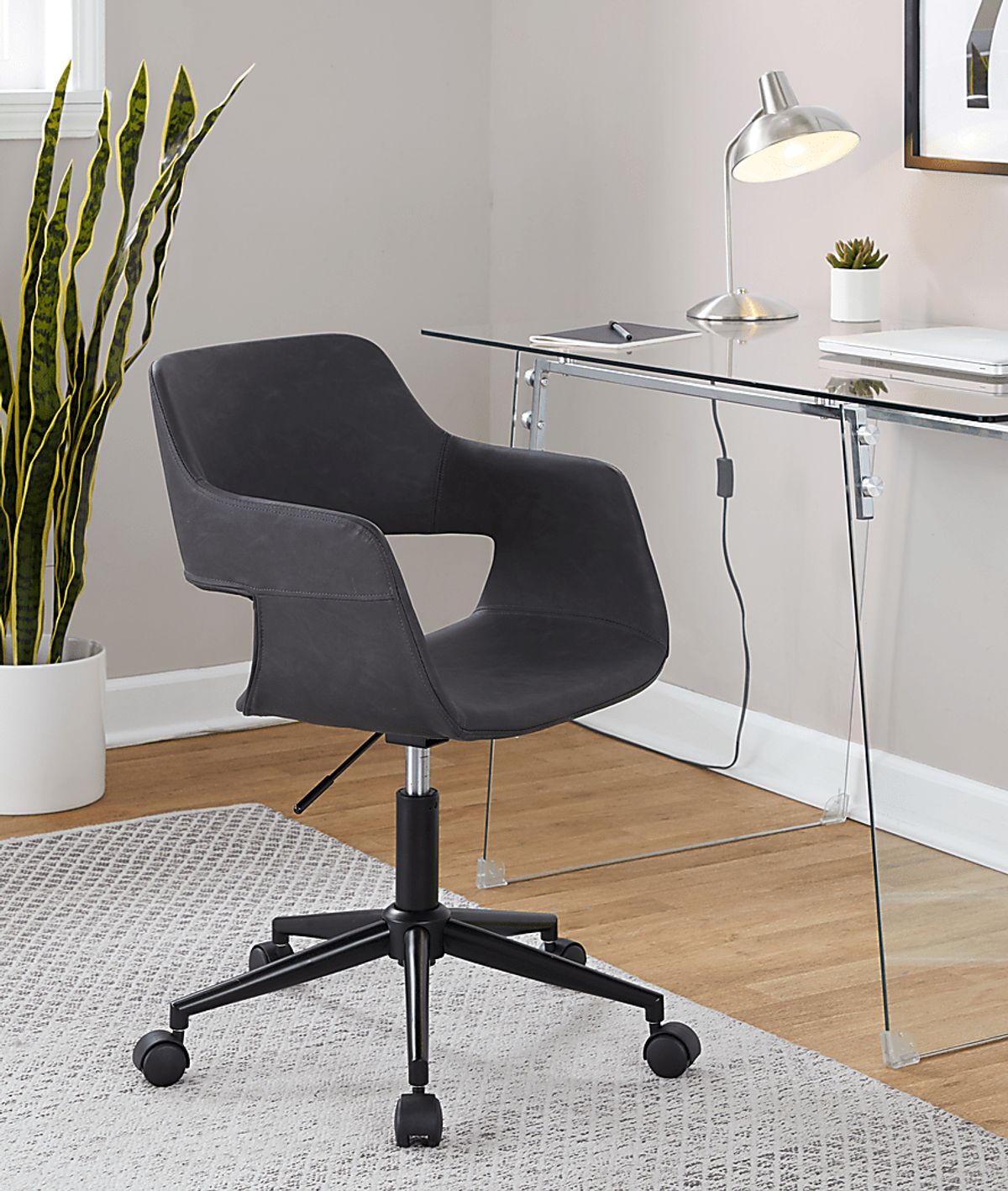 Whisp II Black Black,Colors Gray Polyurethane Fabric Desk Chair | Rooms ...