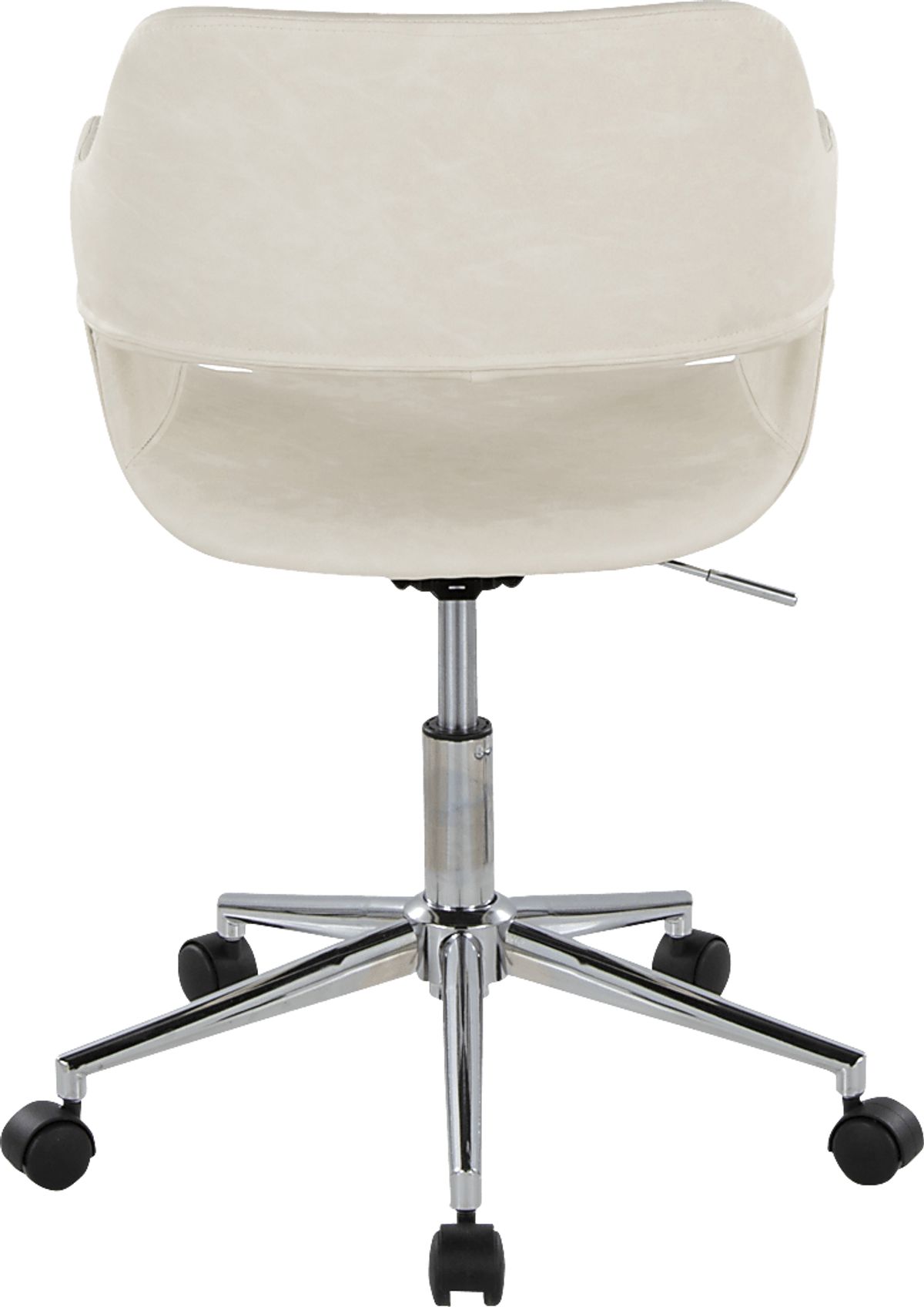 Whisp III Chrome Metal Cream Beige Polyurethane Fabric Desk Chair ...