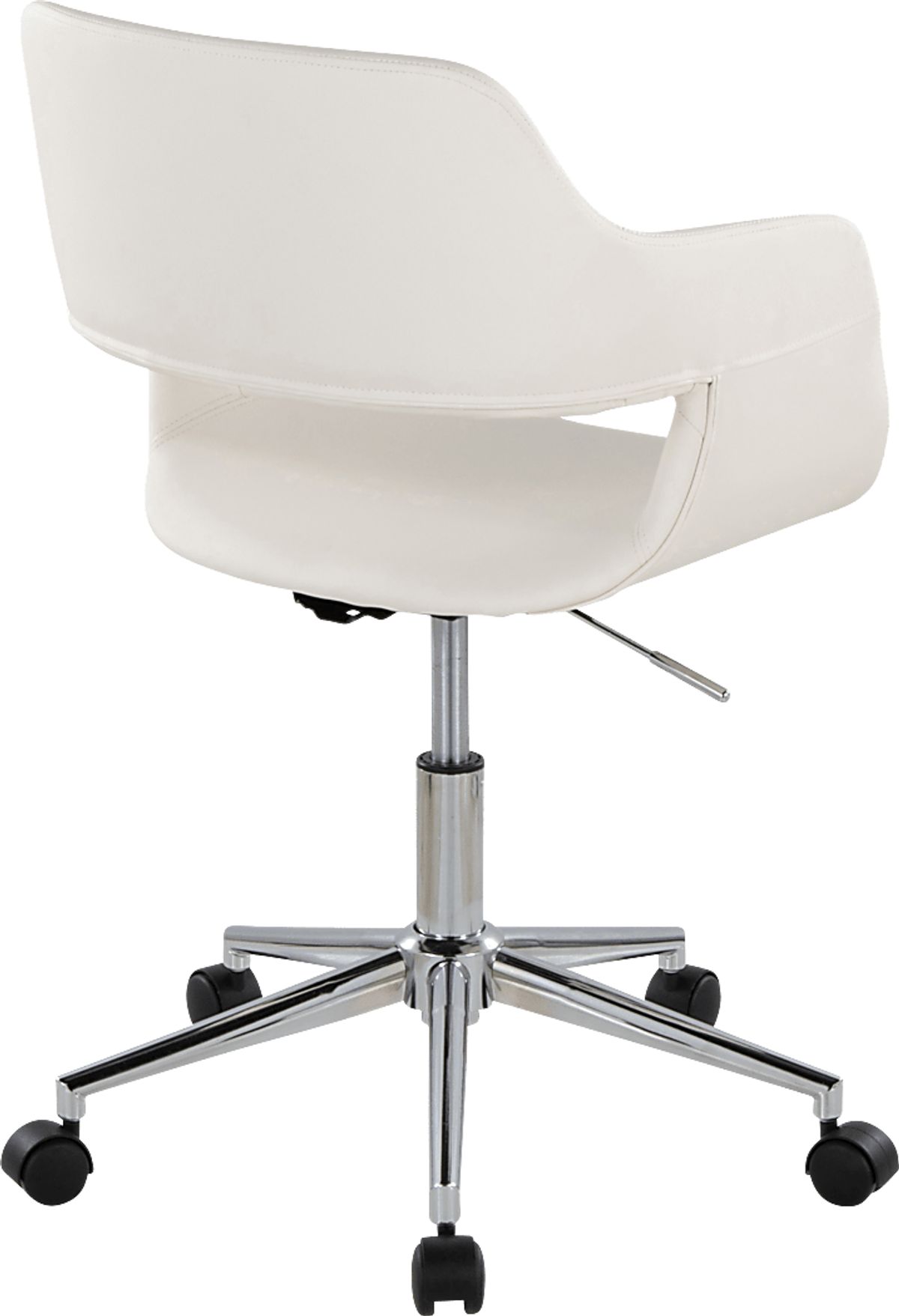 Whisp III Chrome Metal White Faux Leather Fabric Desk Chair | Rooms to Go