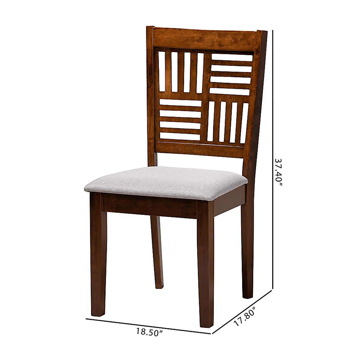 Whitla Walnut Brown Polyester Fabric Dining Chair, Set Of 2 | Rooms to Go