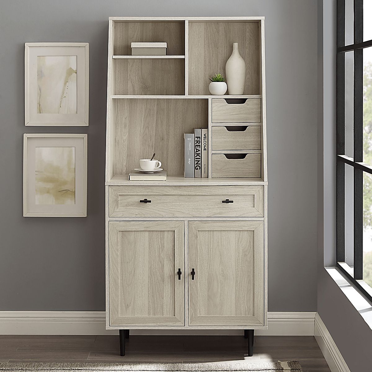 Whitmell Beige Colors,Light Wood,White Desk | Rooms to Go