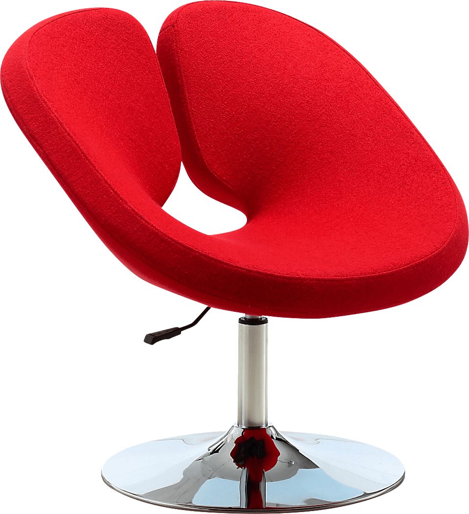 Widbey Red Wool Fabric Swivel Accent Chair | Rooms to Go
