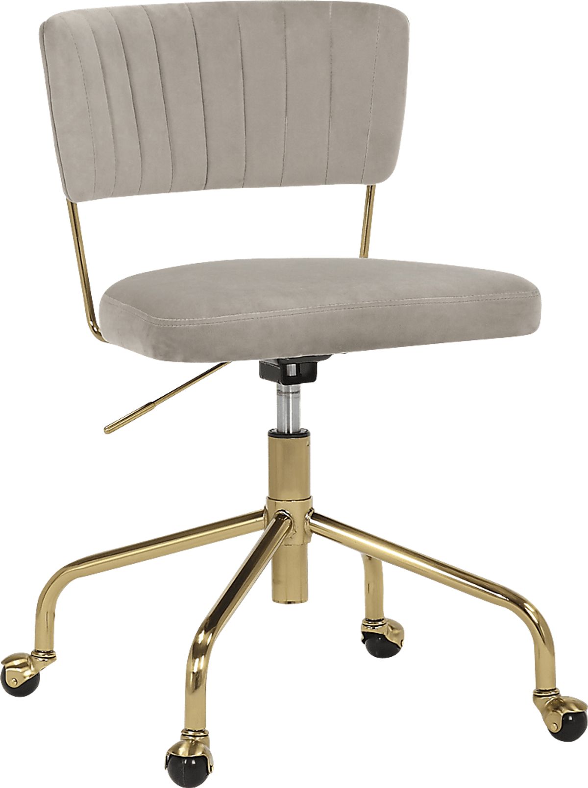 Wideman Silver Gray Velvet Plush Desk Chair | Rooms to Go