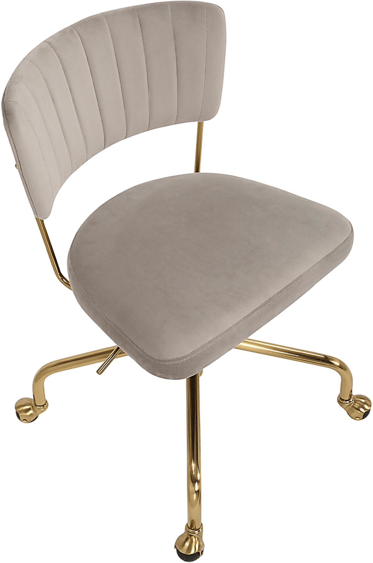 Wideman Silver Gray Velvet Plush Office Chair | Rooms to Go