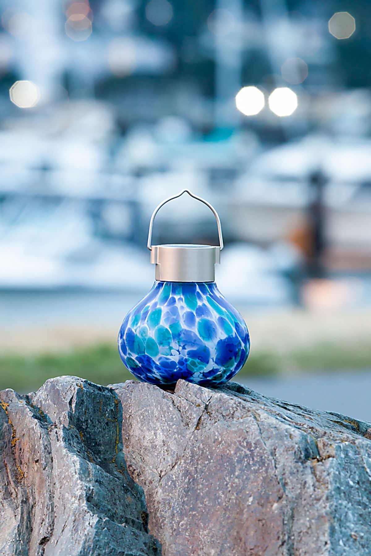 Wigly Trail Blue Outdoor Lantern | Rooms to Go
