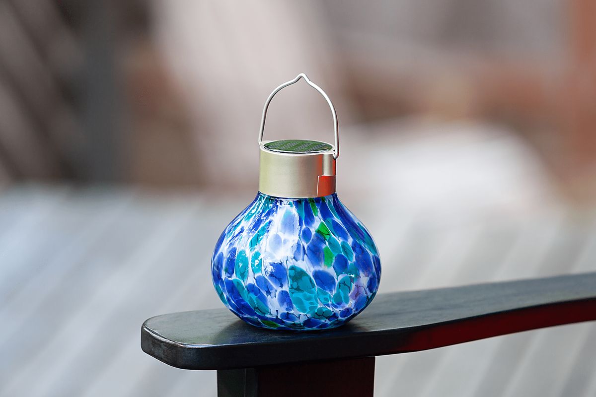 Wigly Trail Blue Outdoor Lantern | Rooms to Go