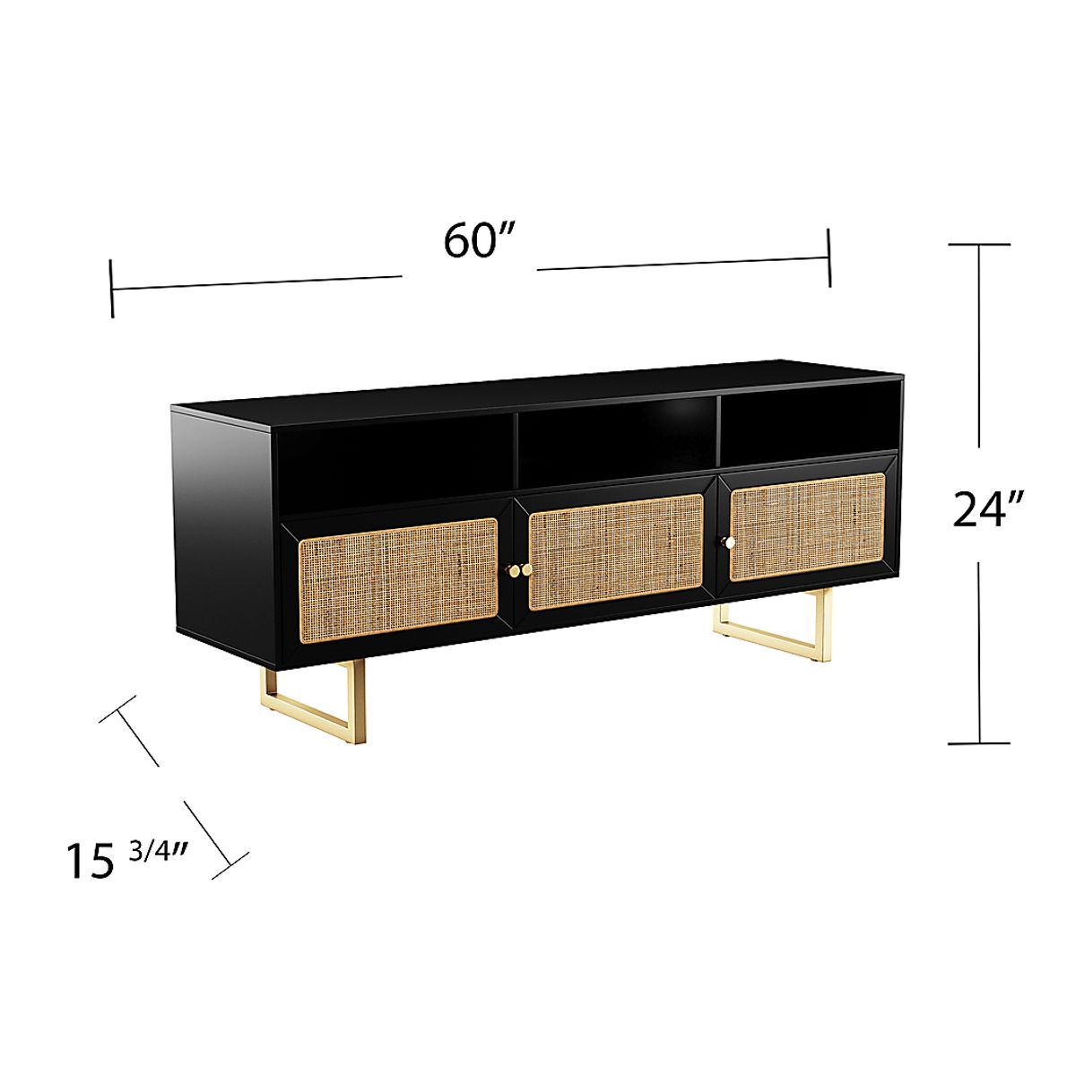 Wilaford Black 60" Console | Rooms to Go