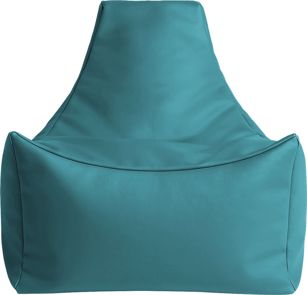 Wilfy Turquoise Blue Vinyl Fabric Small Bean Bag Chair | Rooms to Go