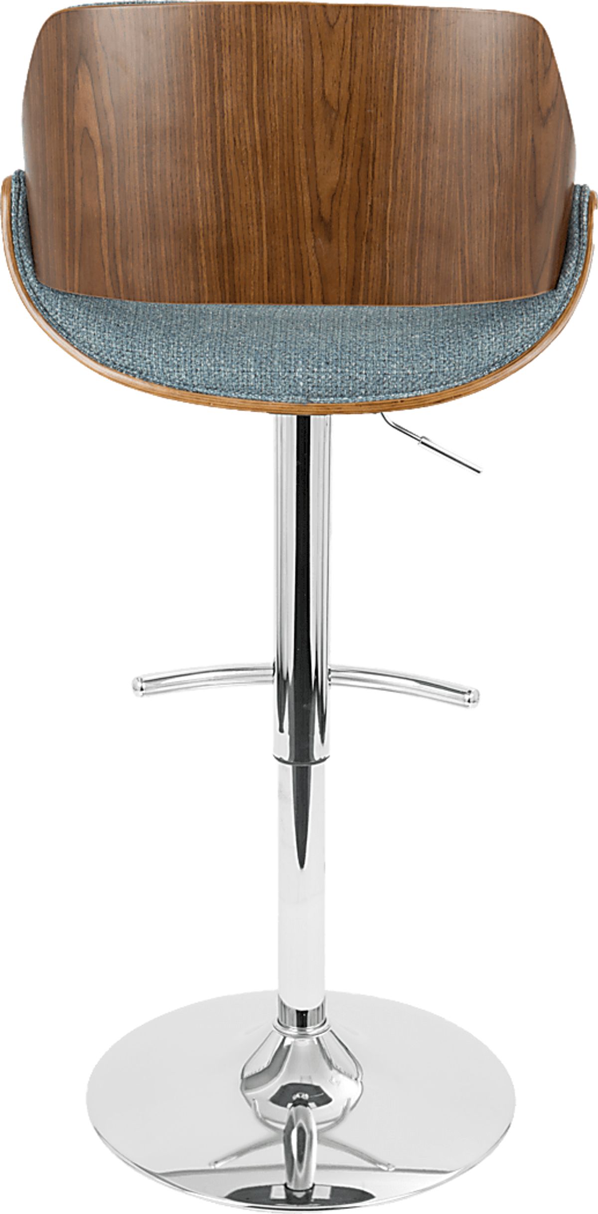 Willmann Chrome Metal Blue Polyester Fabric Adjustable,Swivel Bar ...