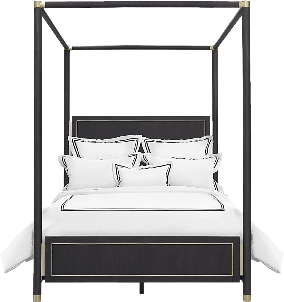 Drew & Jonathan Wilshire Merlot Dark Wood 3 Pc Queen Canopy Bed | Rooms ...