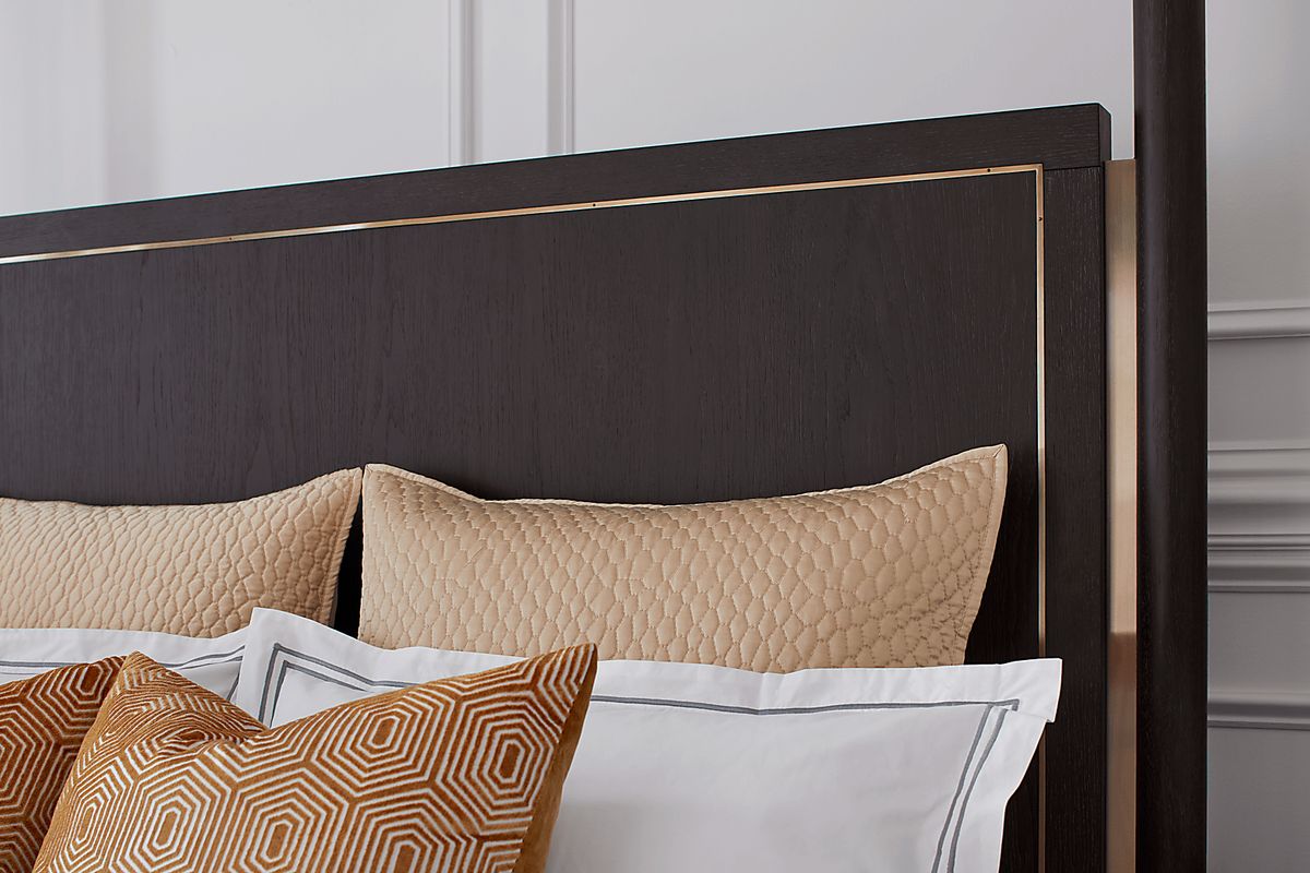 Drew & Jonathan Wilshire Merlot Dark Wood 3 Pc Queen Canopy Bed | Rooms ...