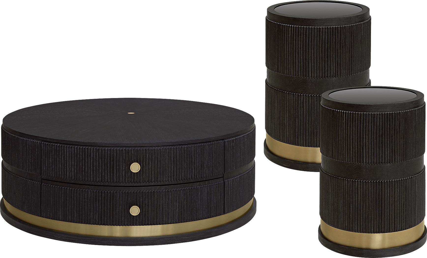 Drew & Jonathan Wilshire 3 Pc Merlot Dark Wood 3pc Table Set | Rooms to Go