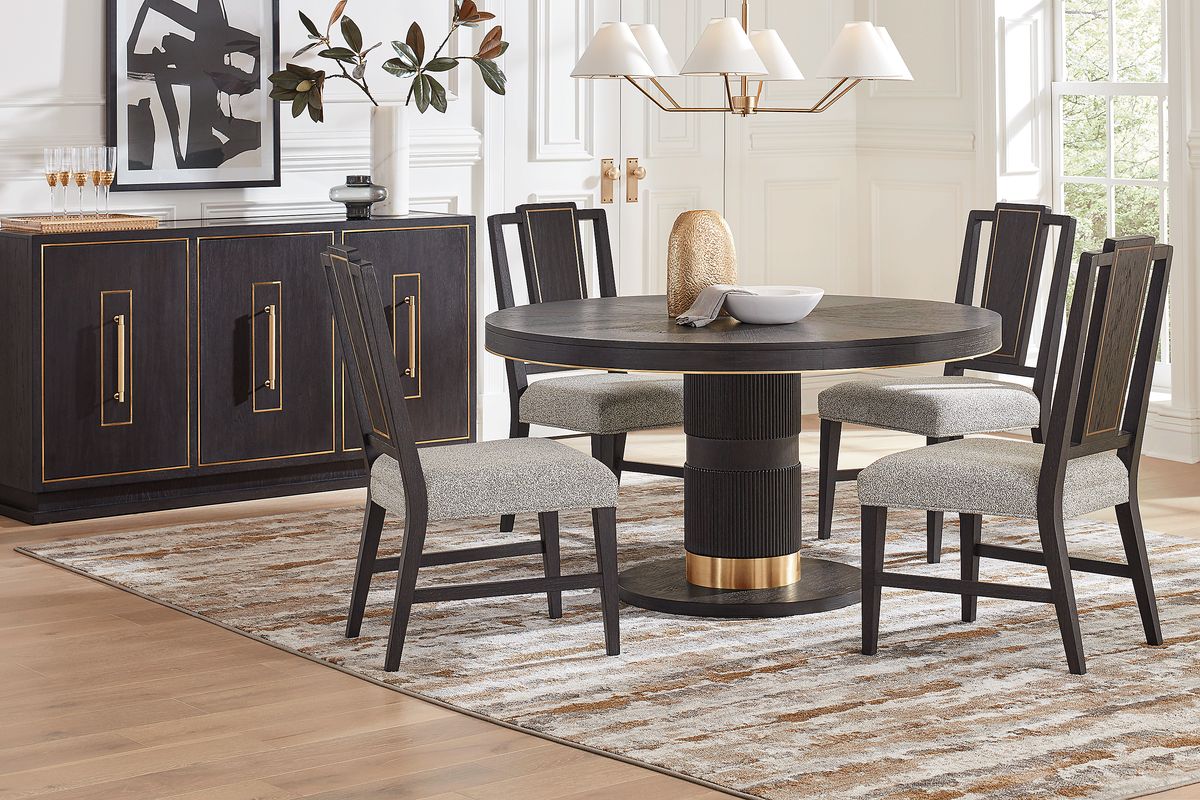 Drew & Jonathan Wilshire 8 Pc Merlot Dark Wood Dining Room Set With ...