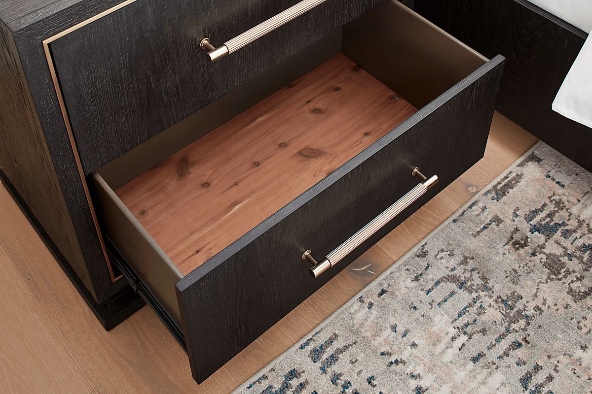 Drew & Jonathan Wilshire 7 Pc Merlot Dark Wood Queen Bedroom Set With 3 ...