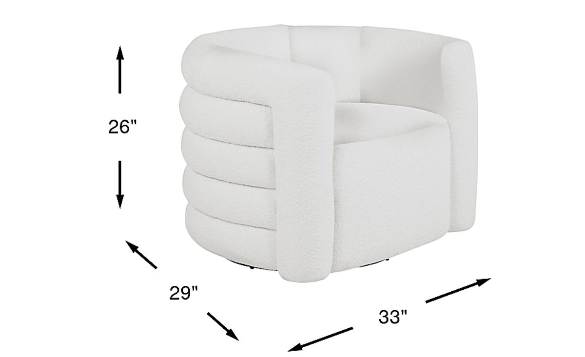 Wimbley White Boucle Swivel Accent Chair | Rooms to Go