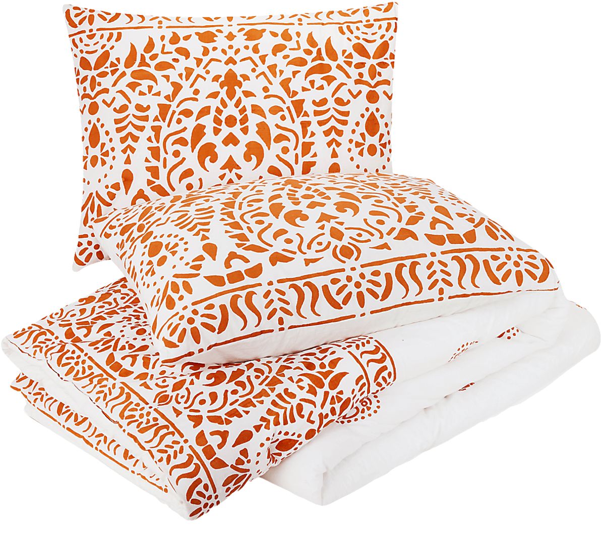 Wimpole Orange Orange,Red Cotton Fabric King Comforter Set | Rooms to Go