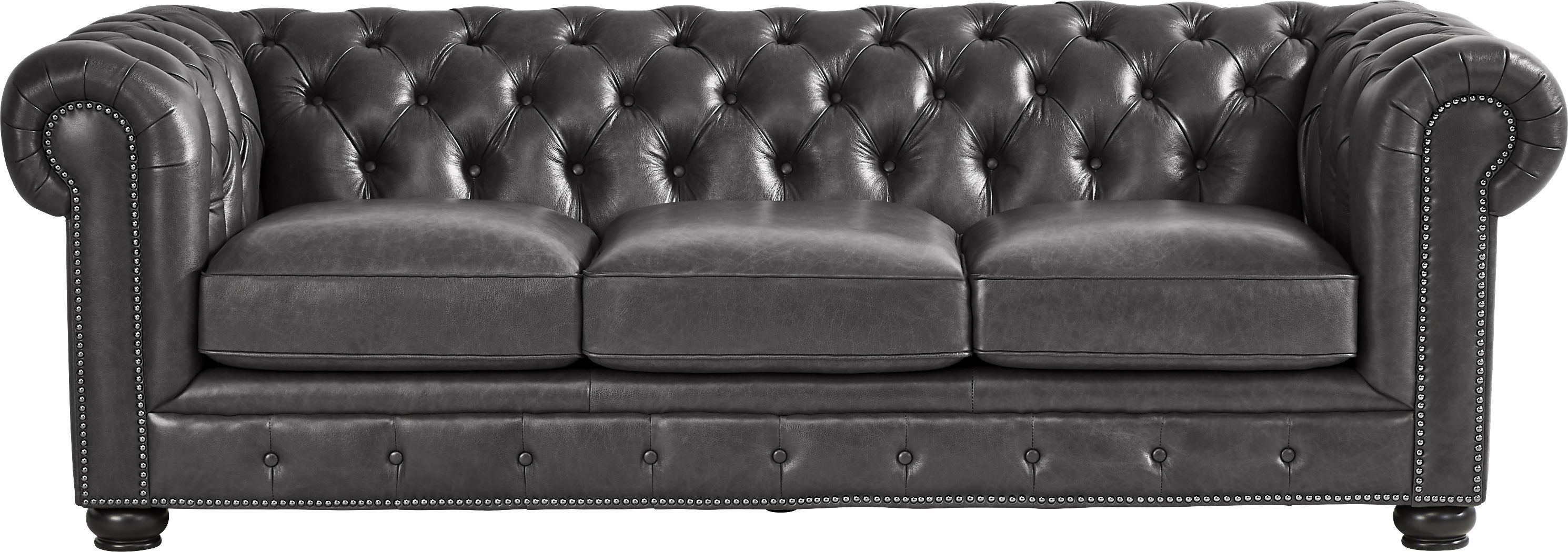 Winchester Way Gray Leather Sofa | Rooms to Go