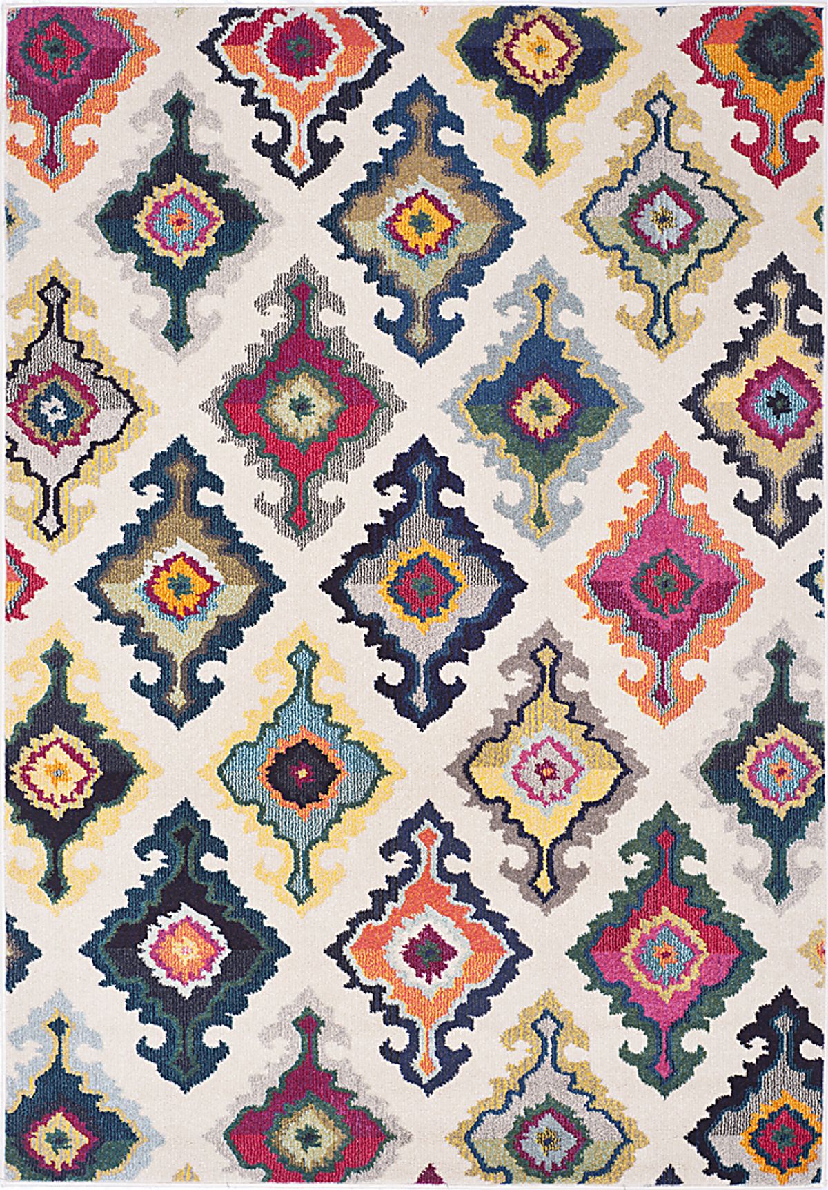 Windhaven View Ivory Beige Polypropylene Fabric Rug | Rooms to Go