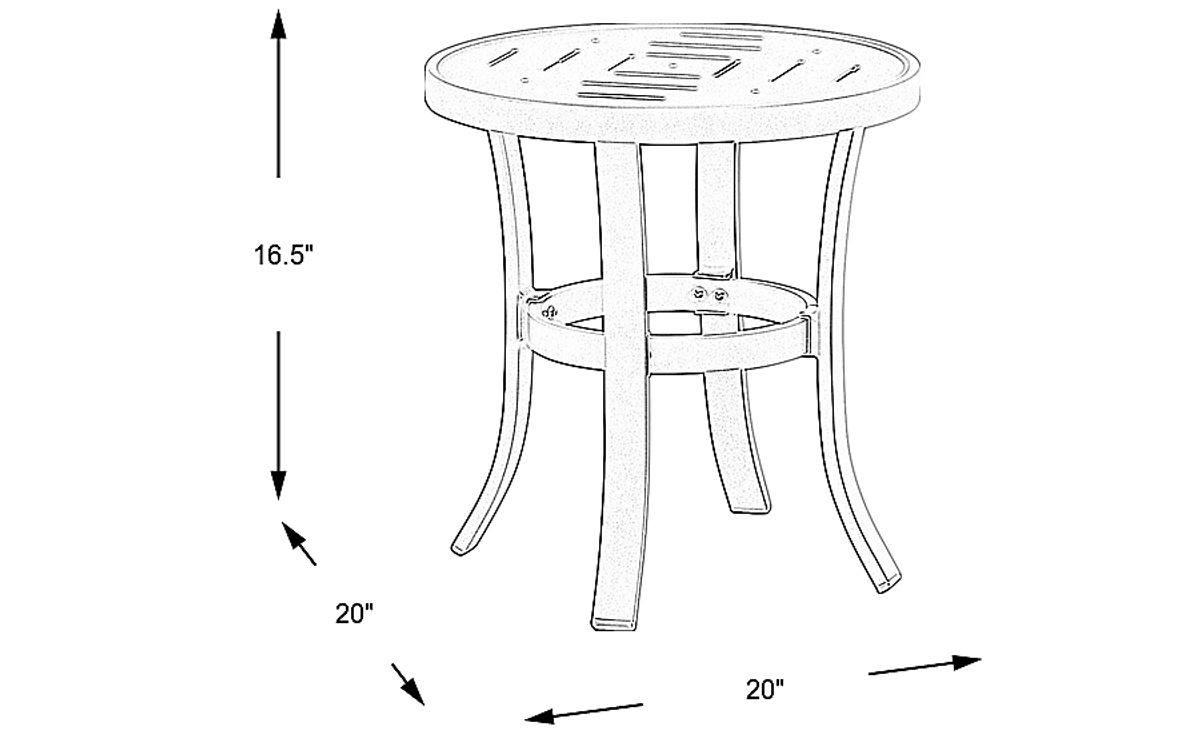 Windy Isle Sand Light Wood Aluminum Outdoor End Table | Rooms to Go