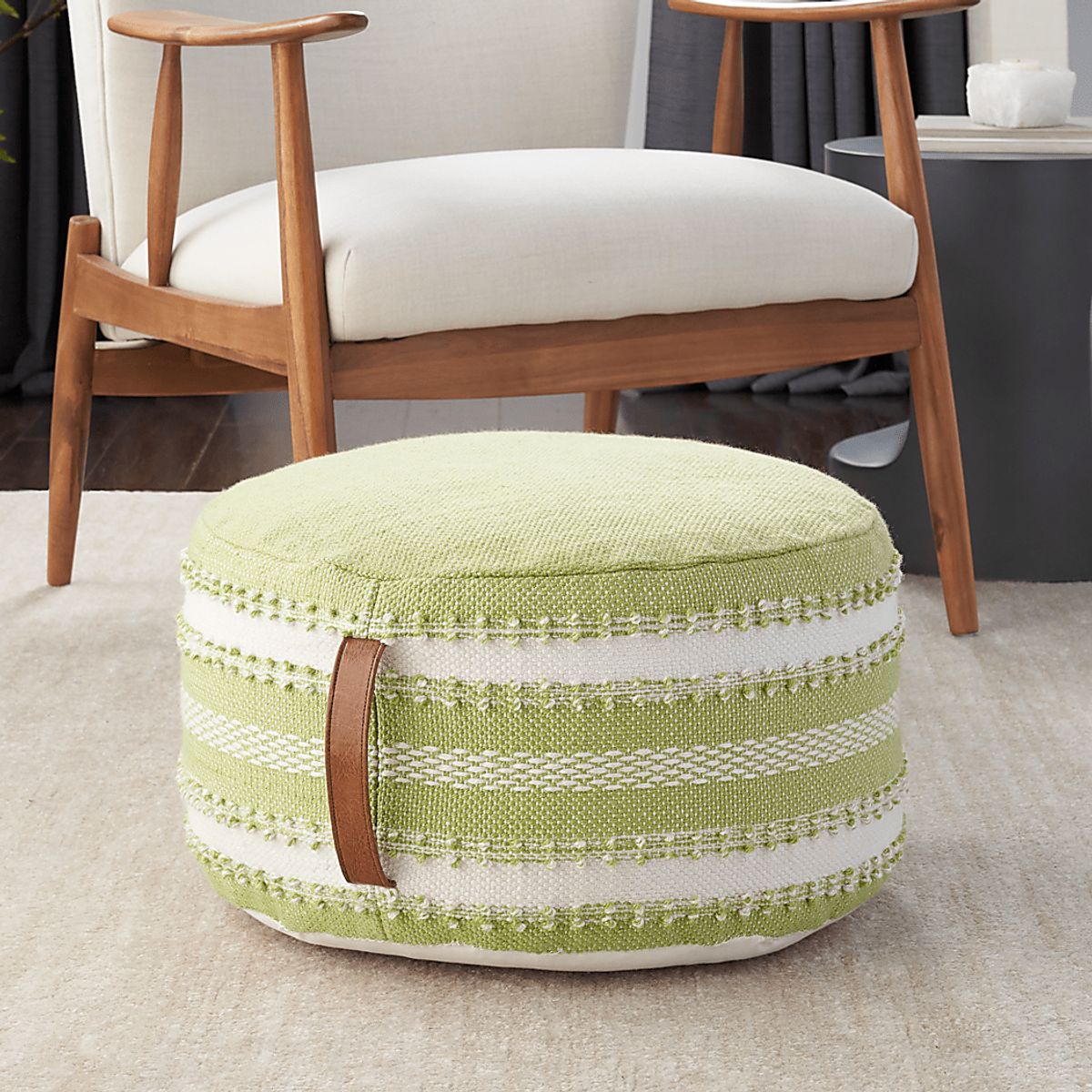 Windybay Green Outdoor Pouf | Rooms to Go