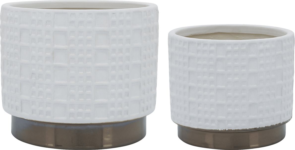 Winoca I White Colors,White Planter, Set Of 2 - Rooms To Go