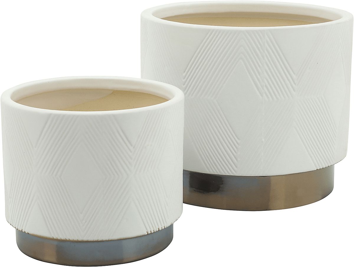 Winoca III White Colors,White Planter, Set Of 2 | Rooms to Go